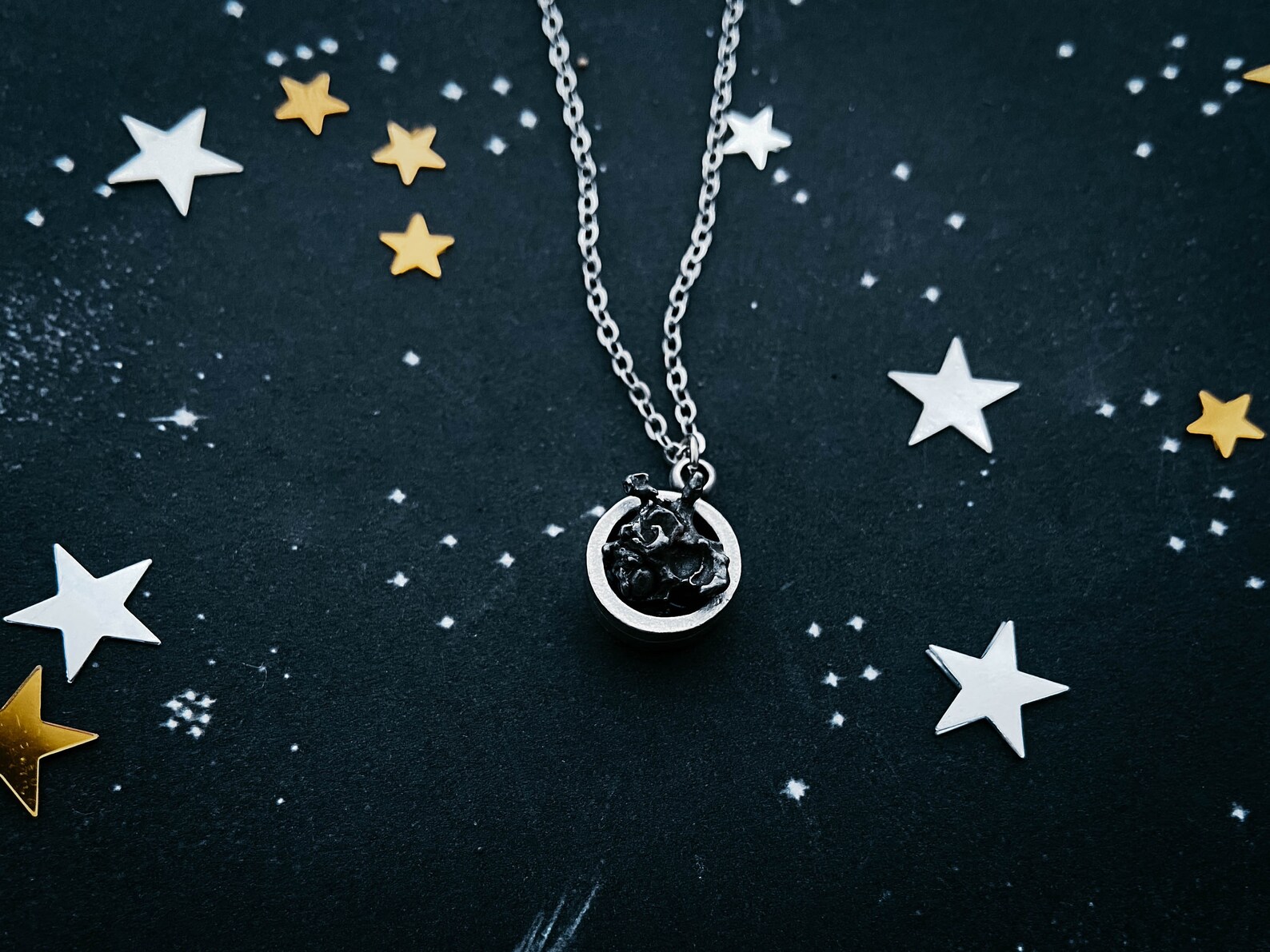 Small Chunky Round Meteorite Jewelry Set Authentic Meteorite - Etsy