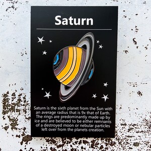 Saturn Enamel Pin Solar System Lapel Pins, Illustrated by Lauren ...