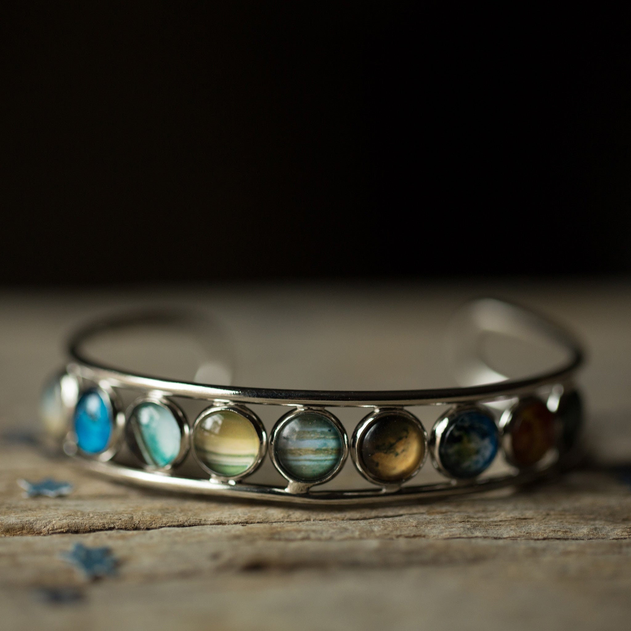 Solar System Silver Bangle Bracelet Silver Adjustable Open - Etsy