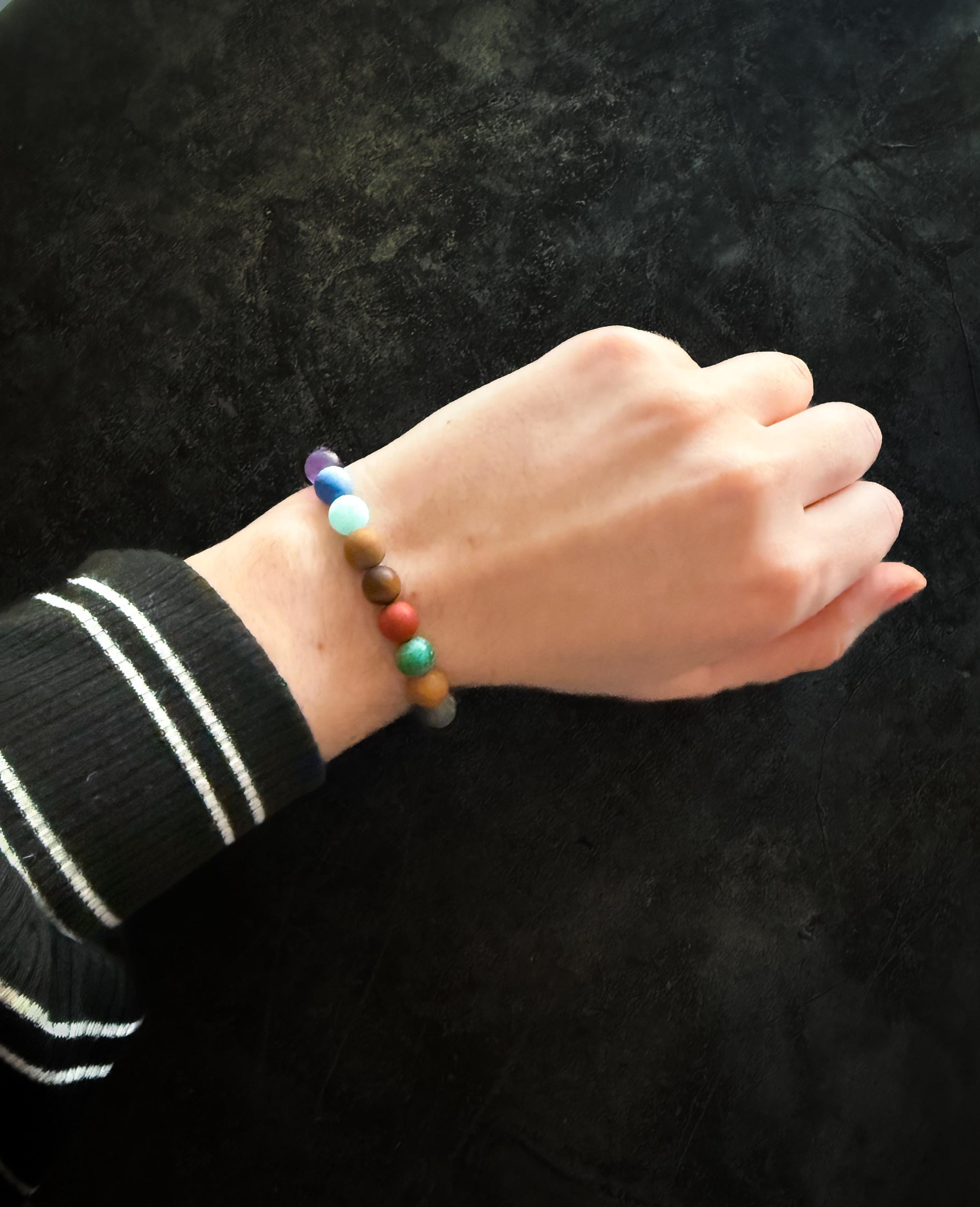 Solar System Bead Bracelet - Natural Lava Bead Bracelet - Essential Oil ...