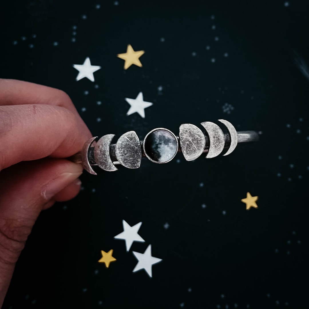 Cuff Bracelet With Custom Lunar Phases From Important Dates - Gold or ...