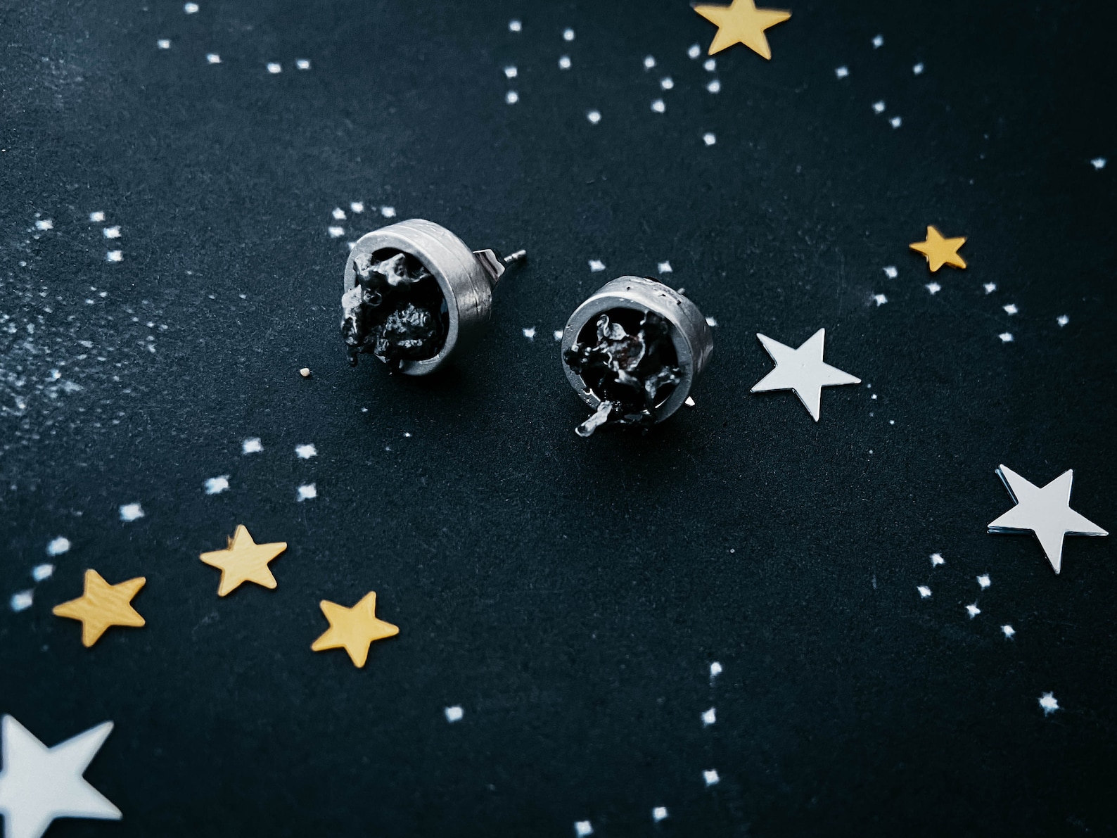 Authentic Meteorite Earrings Chunky Round Stud or Dangle - Etsy