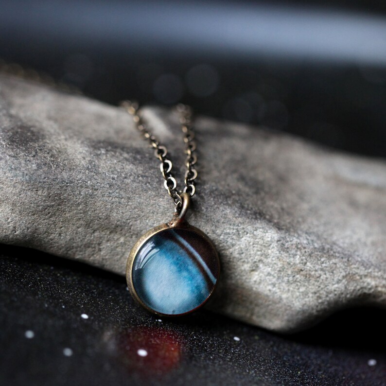 Uranus Planet Pendant Galaxy Space Necklace Antique Silver - Etsy