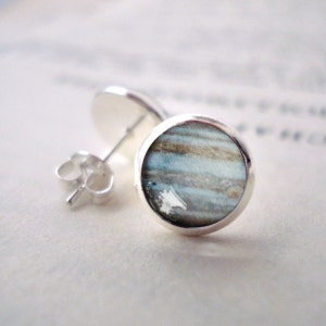 Jupiter Earrings - Tiny Silver Petite Solar System Planet Studs- Galaxy ...