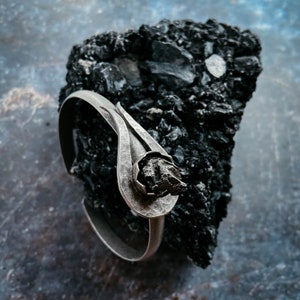 Authentic Meteorite Comet Cuff Bracelet - Shooting Star Jewelry - Silver Cosmos Celestial ...