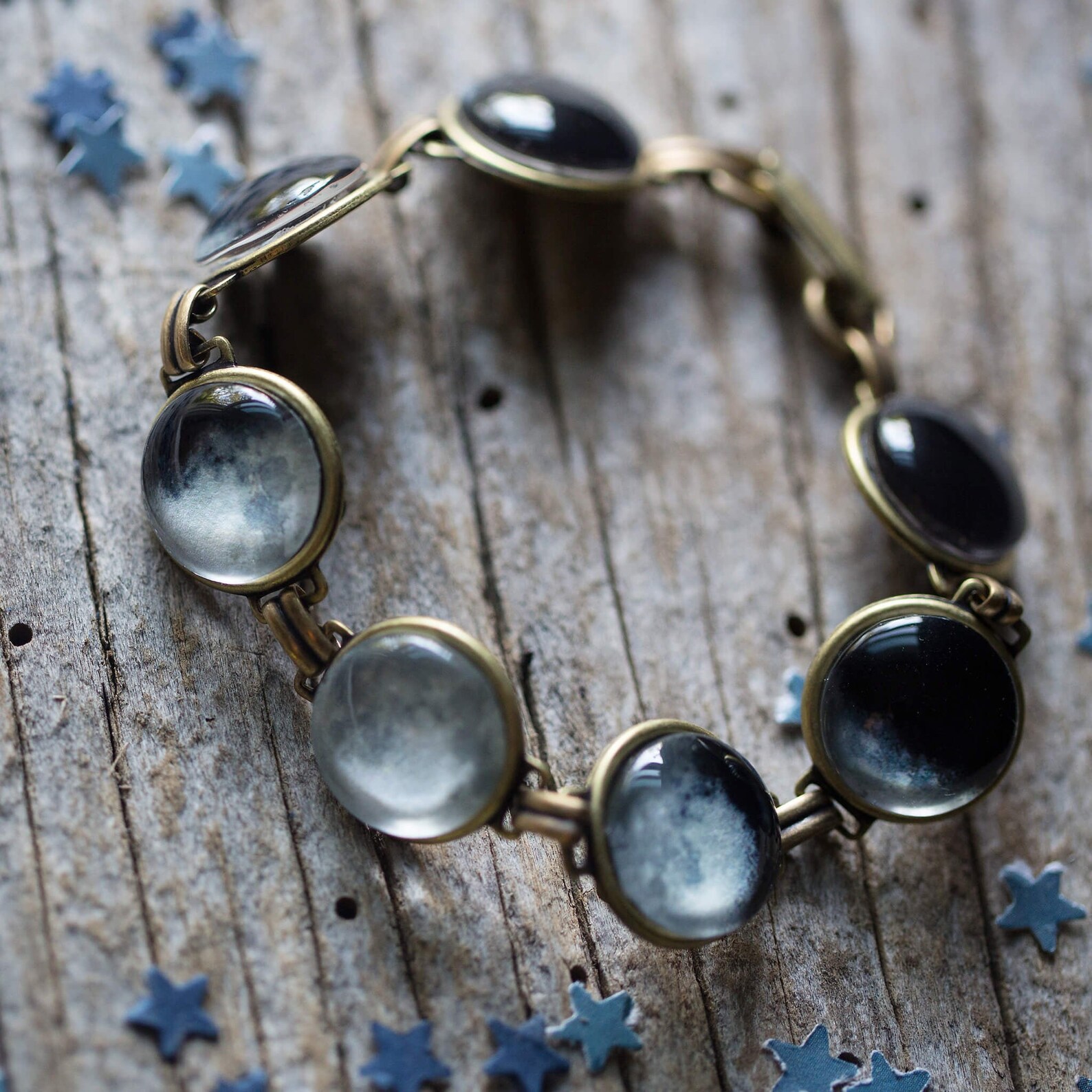 Moon Phase Bracelet Space Jewelry Lunar Phases Night Sky - Etsy