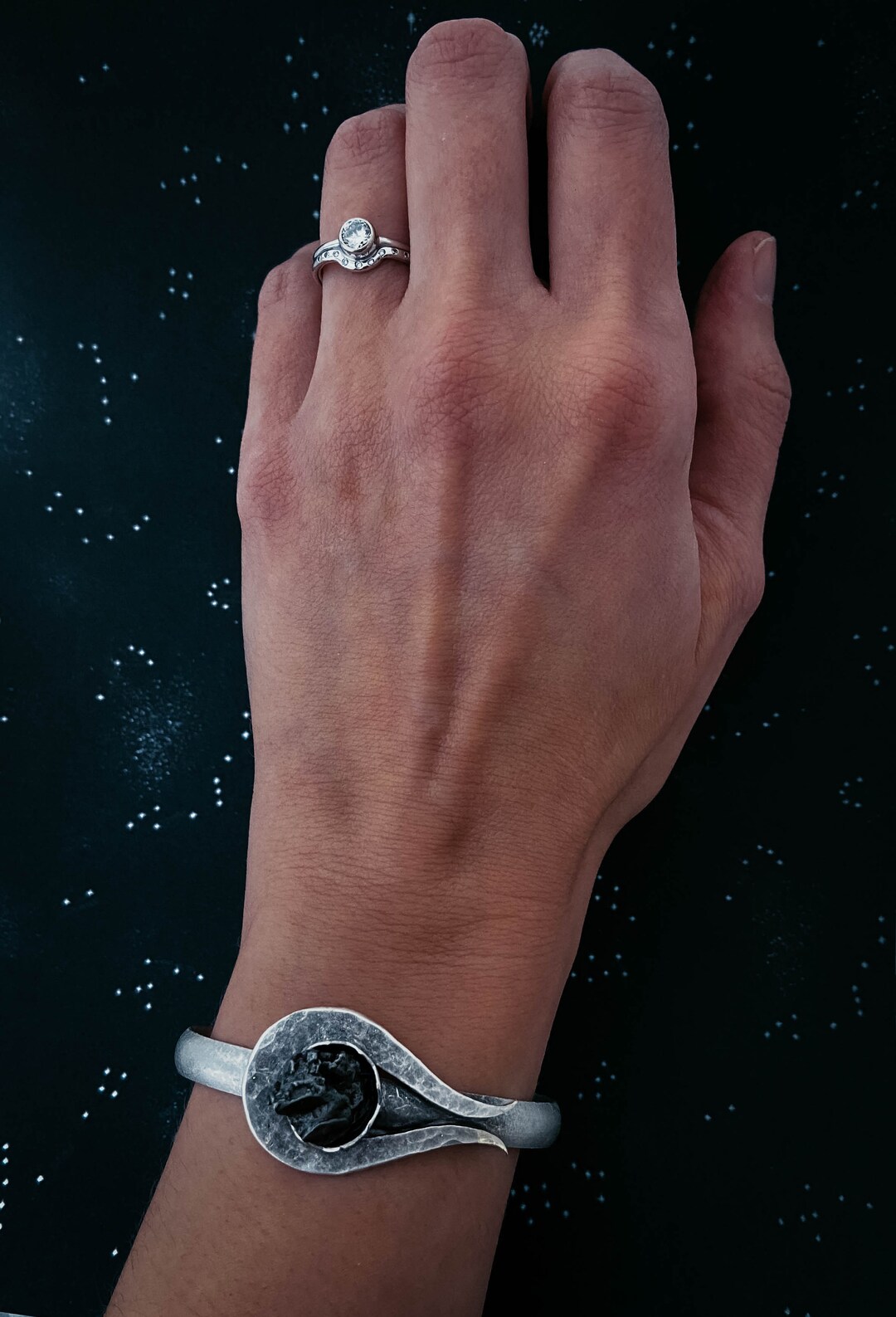 Authentic Meteorite Comet Cuff Bracelet - Shooting Star Jewelry ...