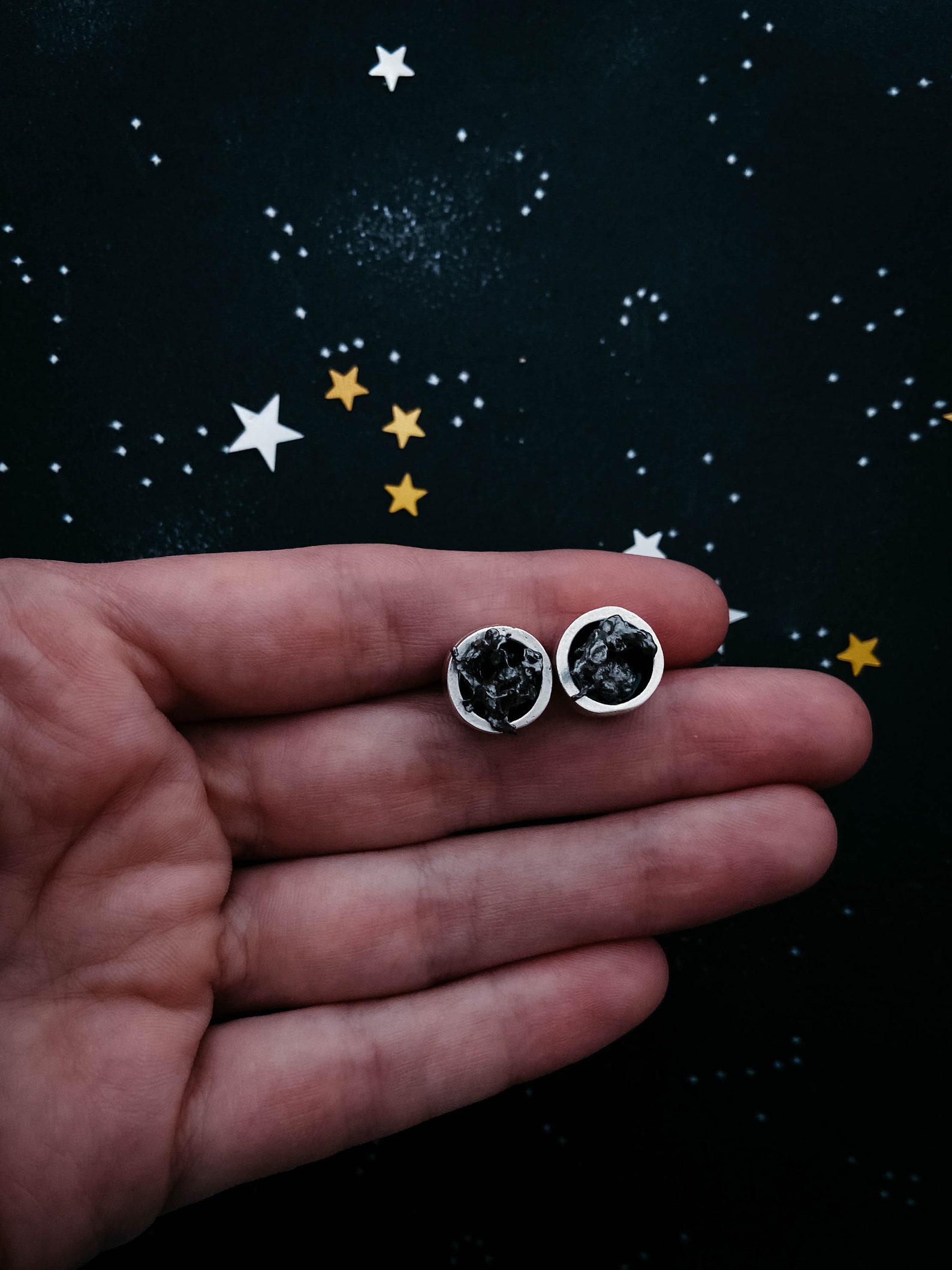 Authentic Meteorite Earrings Chunky Round Stud or Dangle - Etsy
