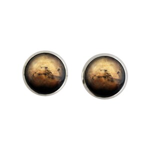 Mars Earrings - Tiny Silver Petite Solar System Planet Studs- Galaxy ...