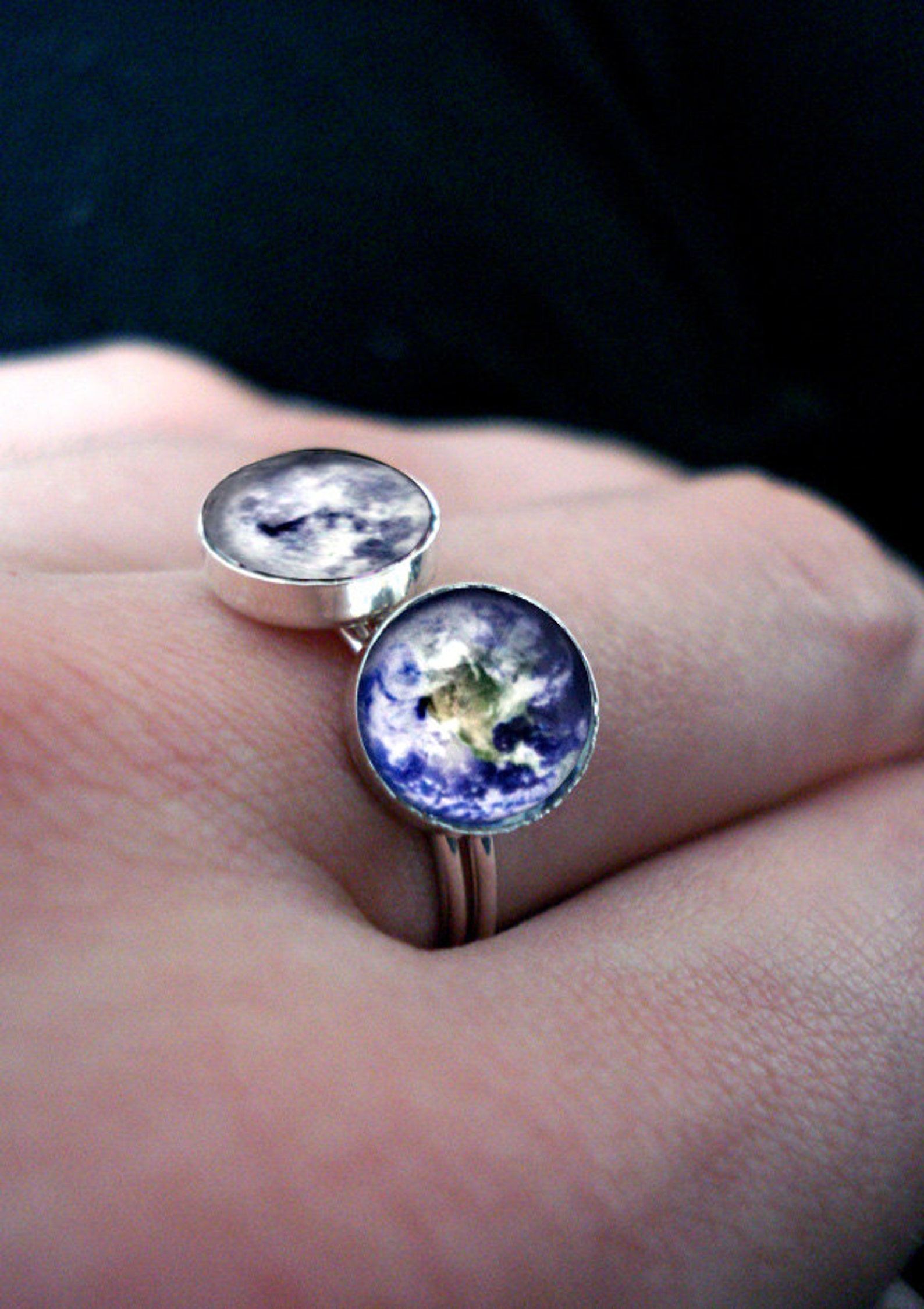 Galaxy Space Ring Sterling Silver 8mm Custom Sized - Etsy