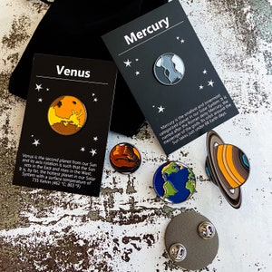Solar System Planet Enamel Pin Set of 9 - Planetary Pins for Stocking ...