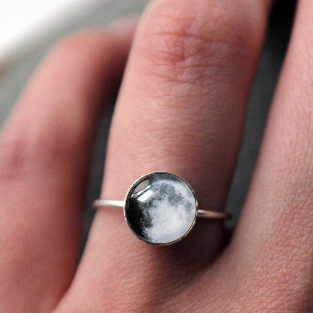 My Moon Sterling Silver Sized Ring - Custom Lunar Phase From Specific ...
