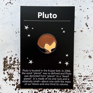 Pluto Enamel Pin Solar System Lapel Pins Illustrated by - Etsy