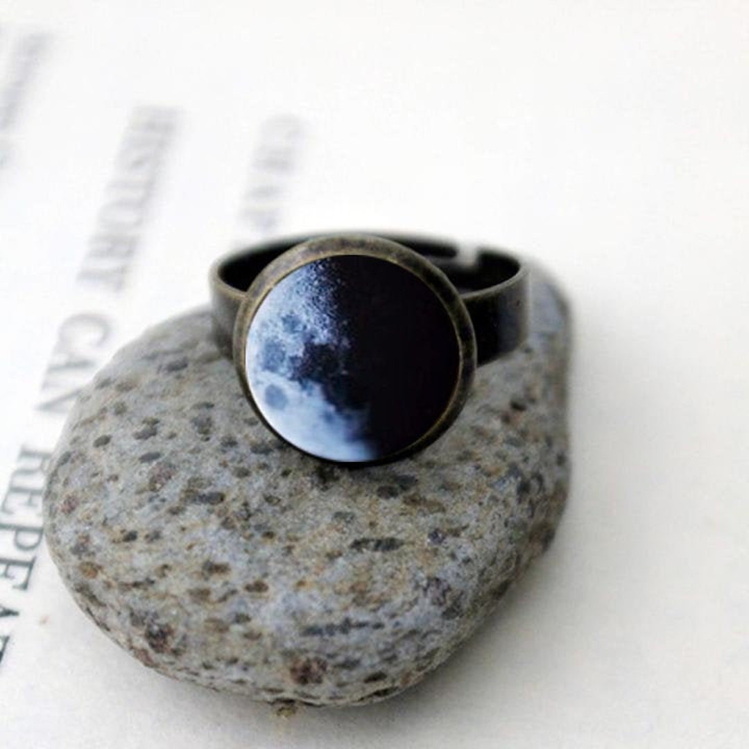 My Moon Simple Ring - Adjustable Ring With Custom Lunar Phase ...