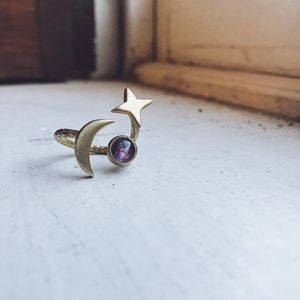 Stars and Moon Orbiting Galaxy Space Ring - Unique Statement Solar ...