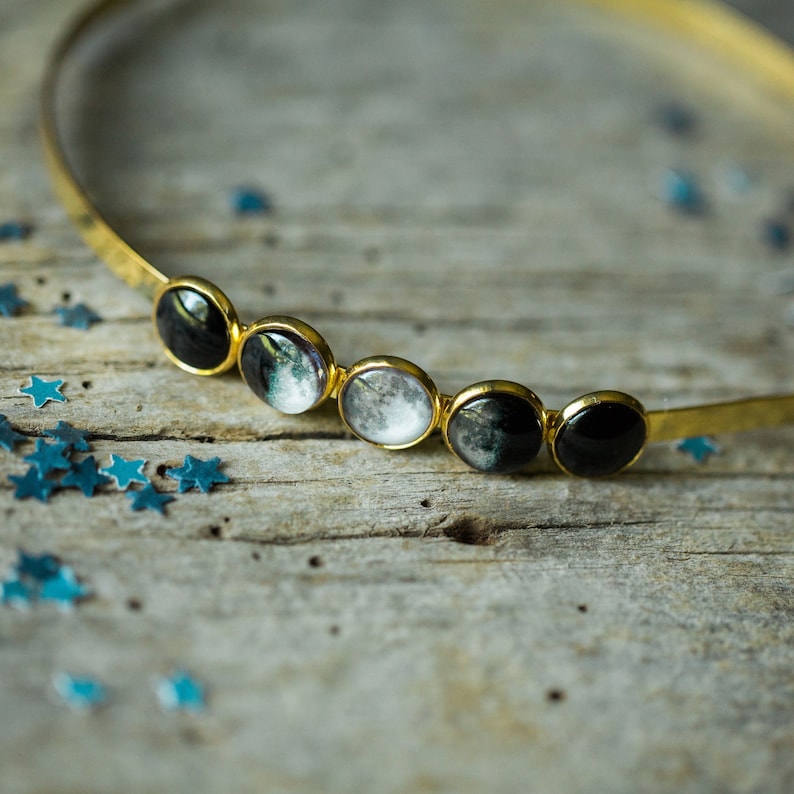 Moon Phase Headband - Unique Lunar Phase Hair Accessory - Silver or ...