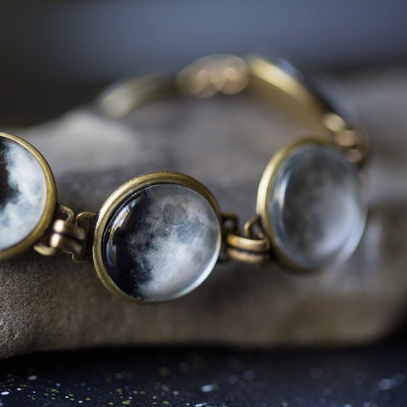 Moon Phase Bracelet Space Jewelry Lunar Phases Night Sky - Etsy
