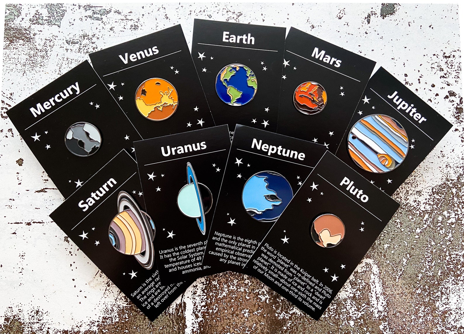 Earth Enamel Pin Solar System Lapel Pins Illustrated by - Etsy