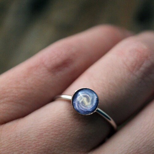 Galaxy Space Ring Sterling Silver 8mm Custom Sized - Etsy