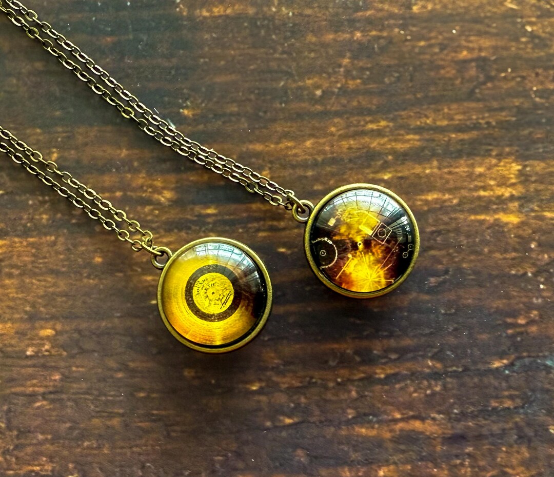 Voyager Golden Record Double-sided Necklace - Space Probe Jewelry ...