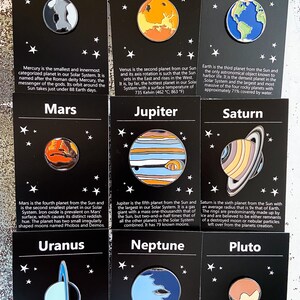Solar System Planet Enamel Pin Set of 9 - Planetary Pins for Stocking ...