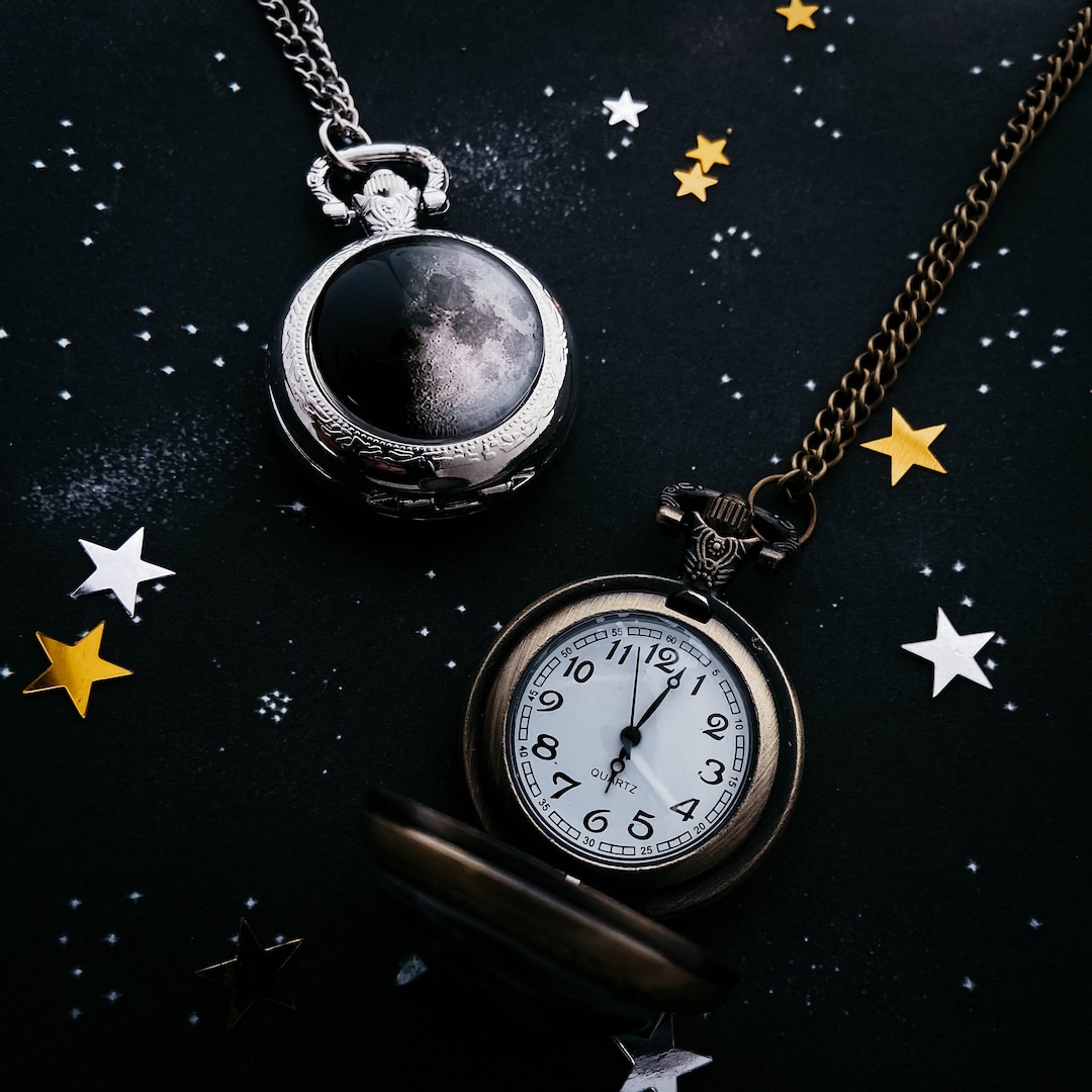 My Moon Pocket Watch Necklace - Custom Anniversary or Birthday Gift ...