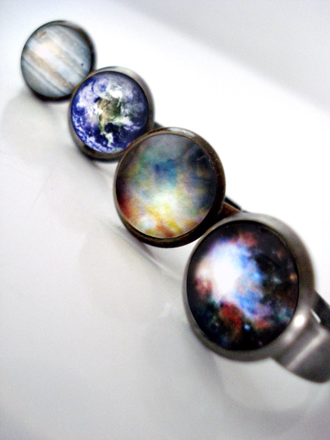 CLEARANCE Simple Galaxy Space Ring - Antique Bronze or Silver ...