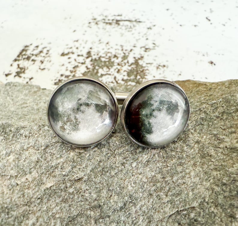 My Moon Cufflinks - Custom Lunar Phase Cuff Links - How the Moon Looked ...