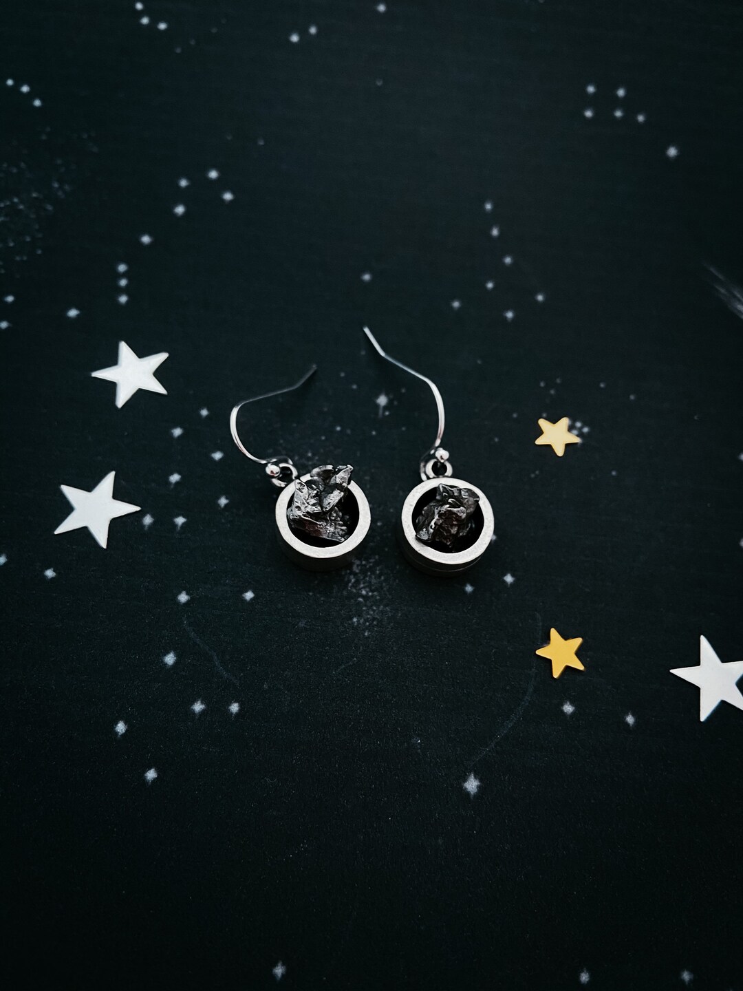 Authentic Meteorite Earrings - Chunky Round Stud or Dangle Earrings ...