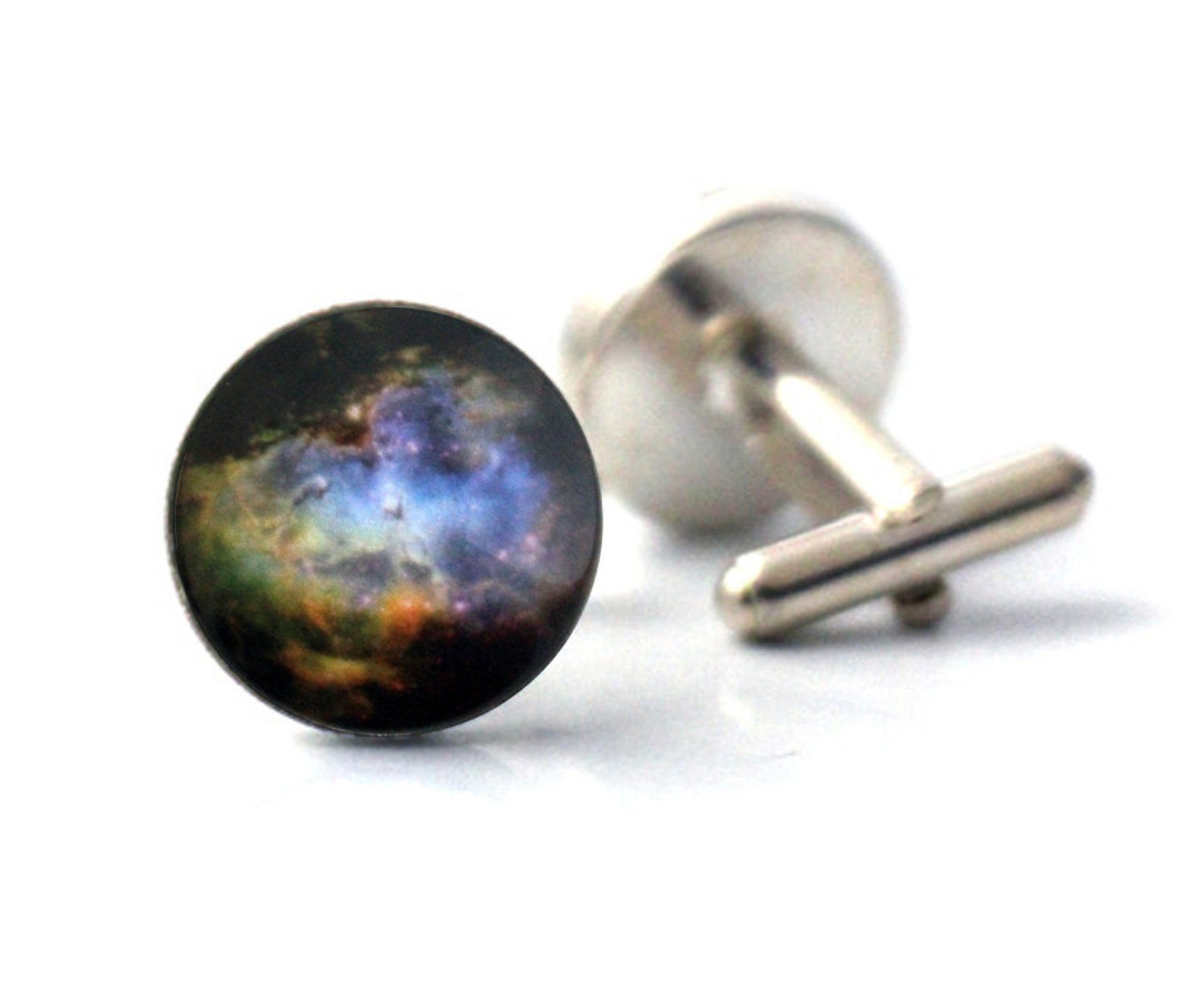 Eagle Nebula Cuff Links - Galaxy Accessories - Green Blue Black - Men ...