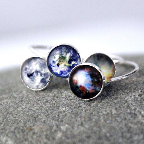 Galaxy Space Ring Sterling Silver 8mm Custom Sized - Etsy