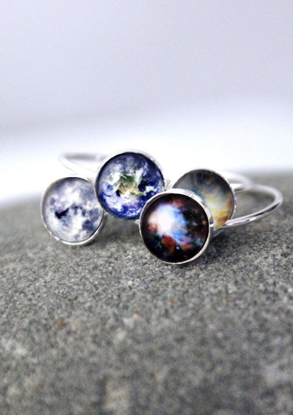 Galaxy Space Ring Sterling Silver 8mm Custom Sized - Etsy