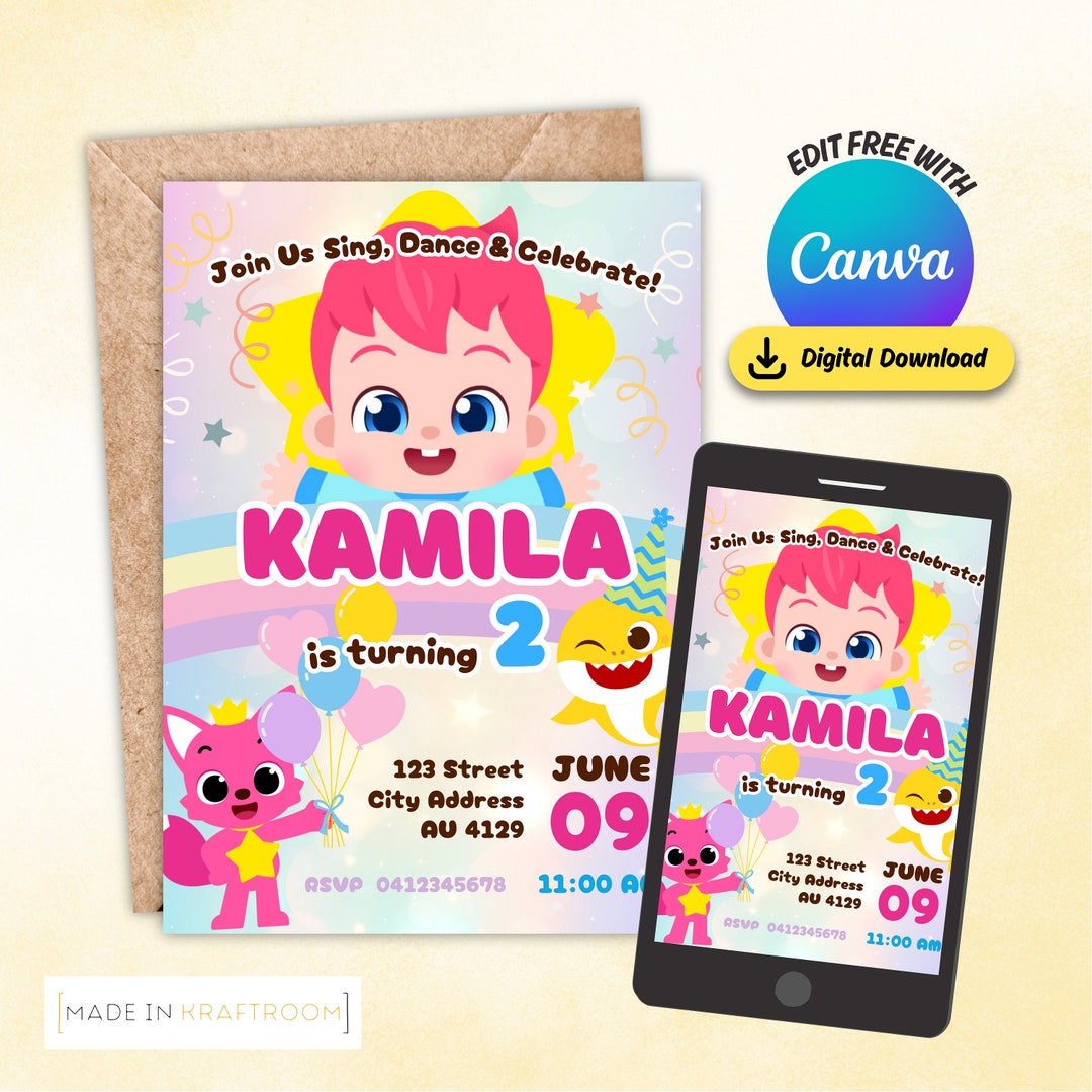 Baby Fin Rainbow Editable Birthday Invitation - Etsy