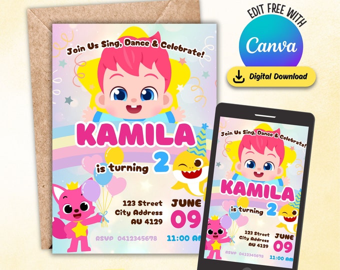 Bebefinn Digital Invitation Personalized | Babyfinn| Baby Finn | Baby ...