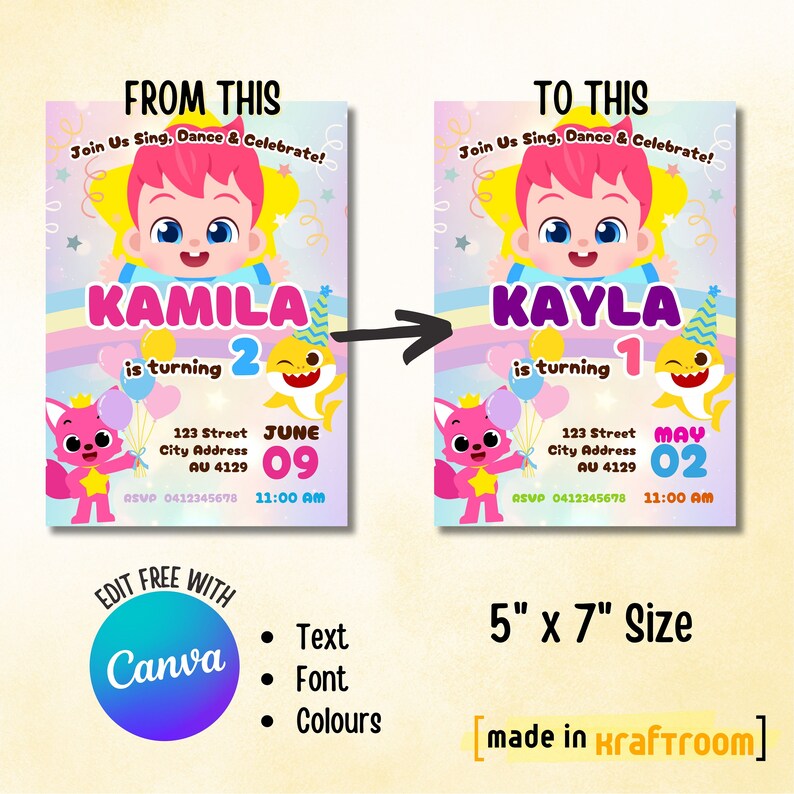 Baby Rainbow Editable Birthday Invitation - Etsy