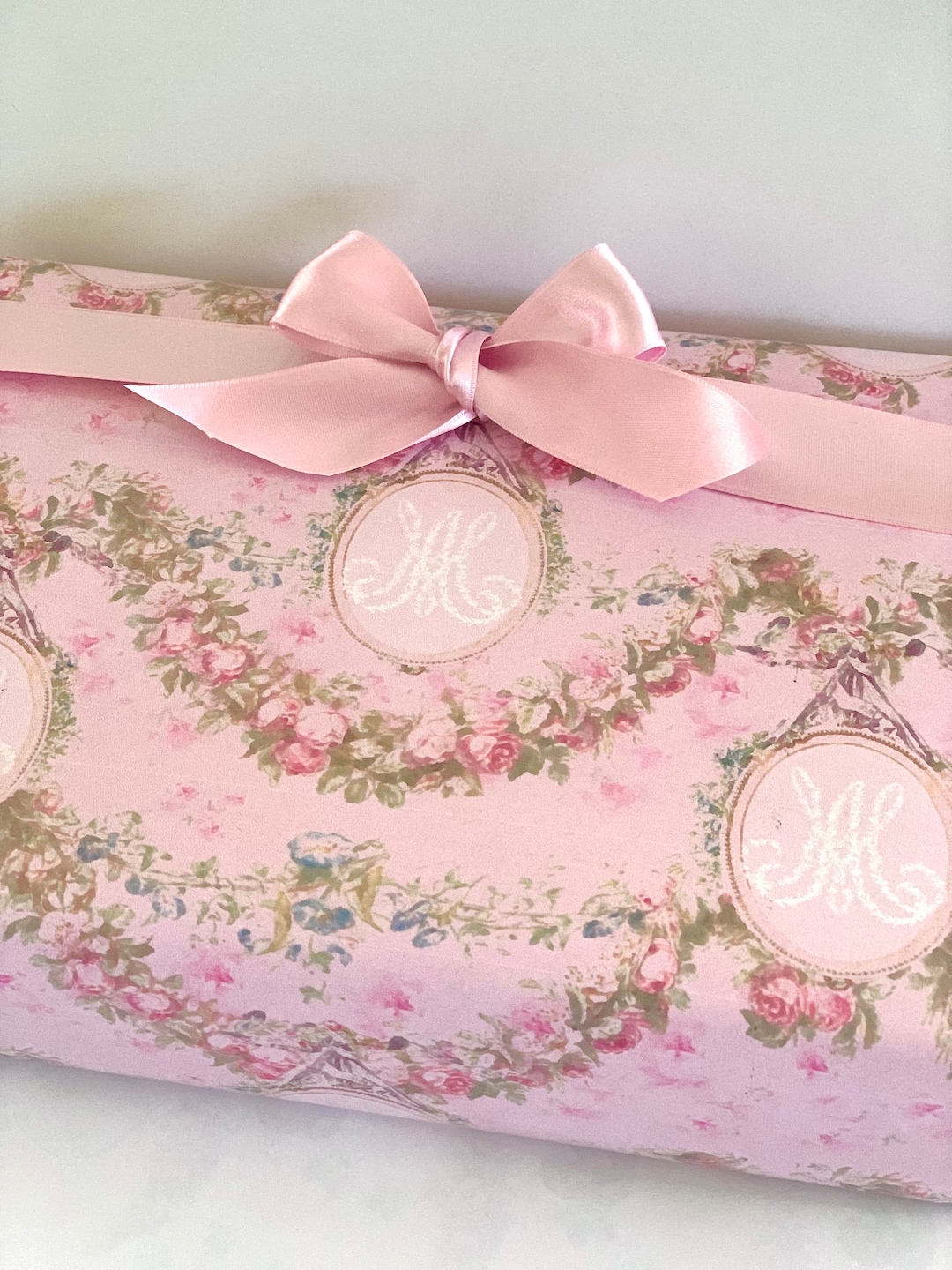 Marie Antoinette Monogram Roses Gift Wrap 4 Sheet Set - Etsy