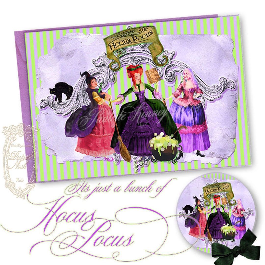 Hocus Pocus Marie Antoinette Halloween Inspired Sanderson Sisters Cards ...