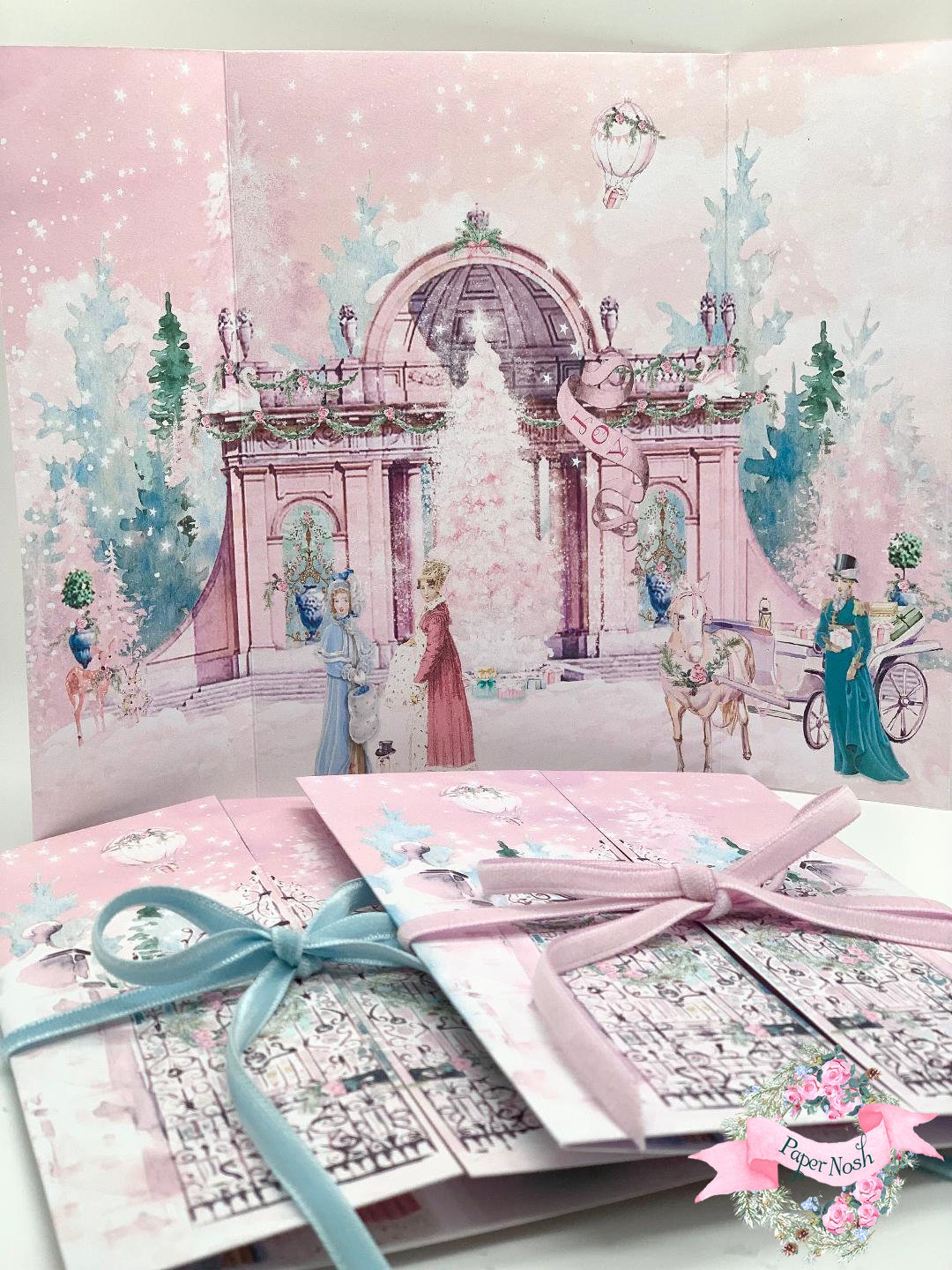 Christmas at Belvedere Jane Austen Regency Diorama Gatefold Cards Set ...