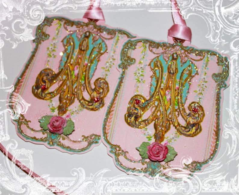 Marie Antoinette Monogram Die Cut Embellished and Glittered | Etsy