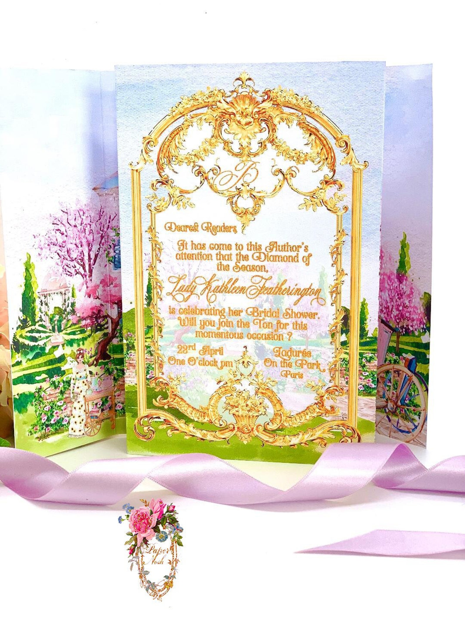 Bridgerton Inspired Jane Austen Regency Diorama Gatefold With Lilac ...