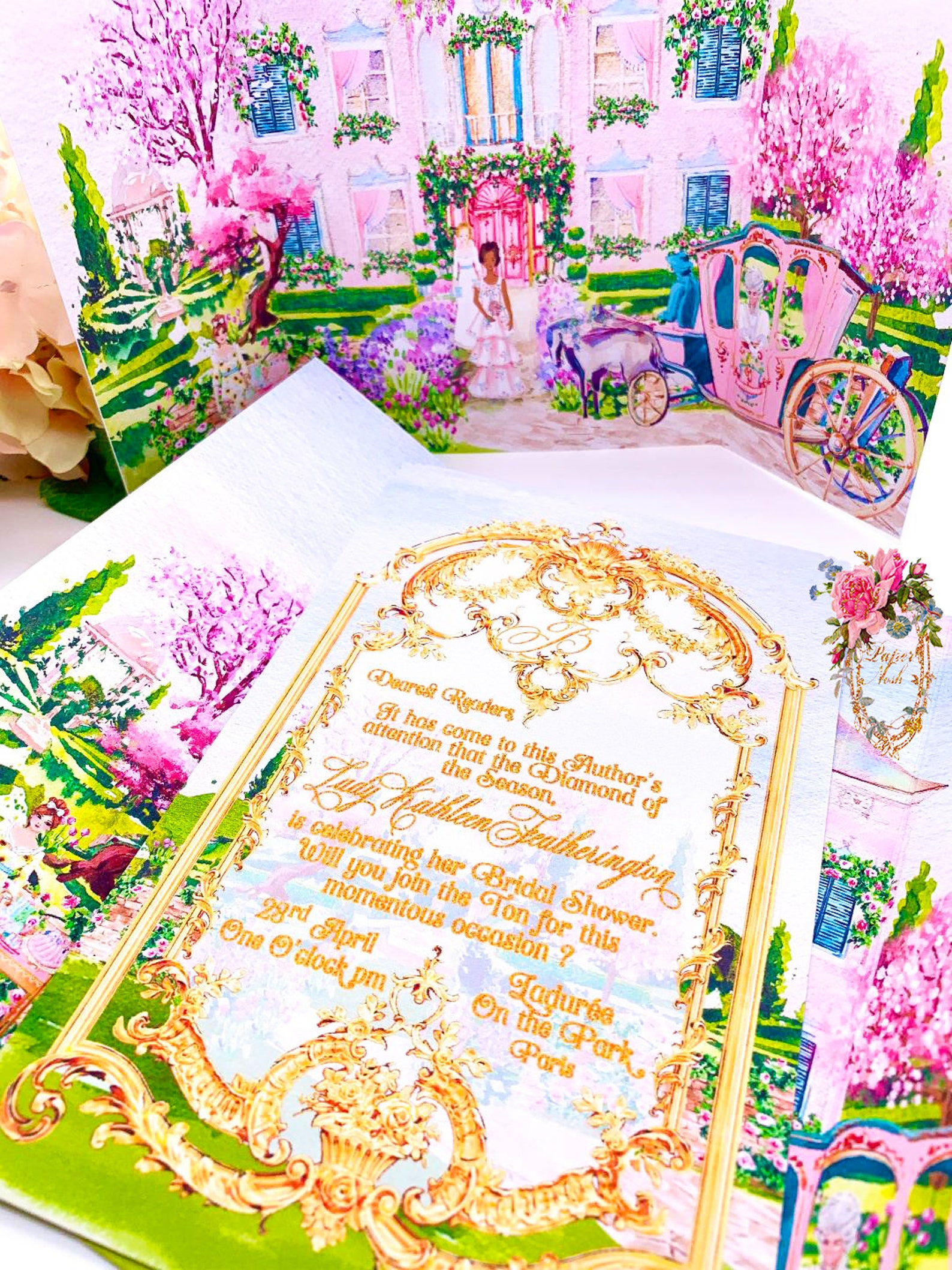 Bridgerton Inspired Jane Austen Regency Diorama Gatefold With Lilac ...