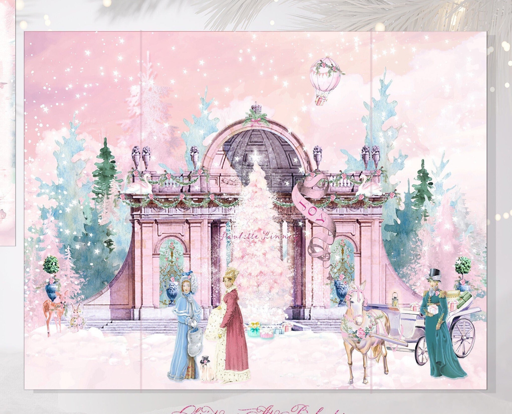 Christmas at Belvedere Jane Austen Regency Diorama Gatefold Cards Set ...