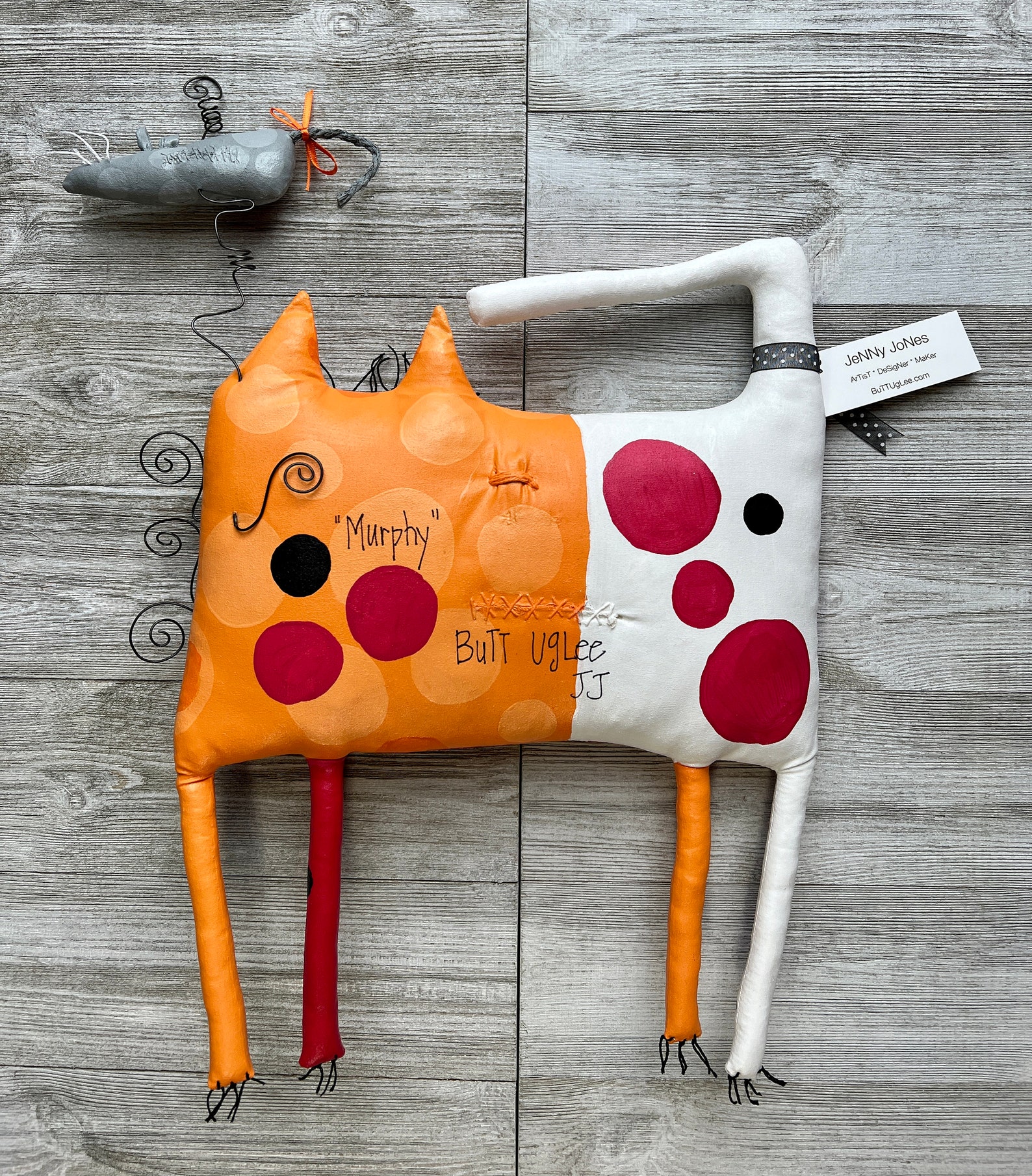 Butt Uglee Cat Named Murphy With Mouse Named Toast Whimsical - Etsy