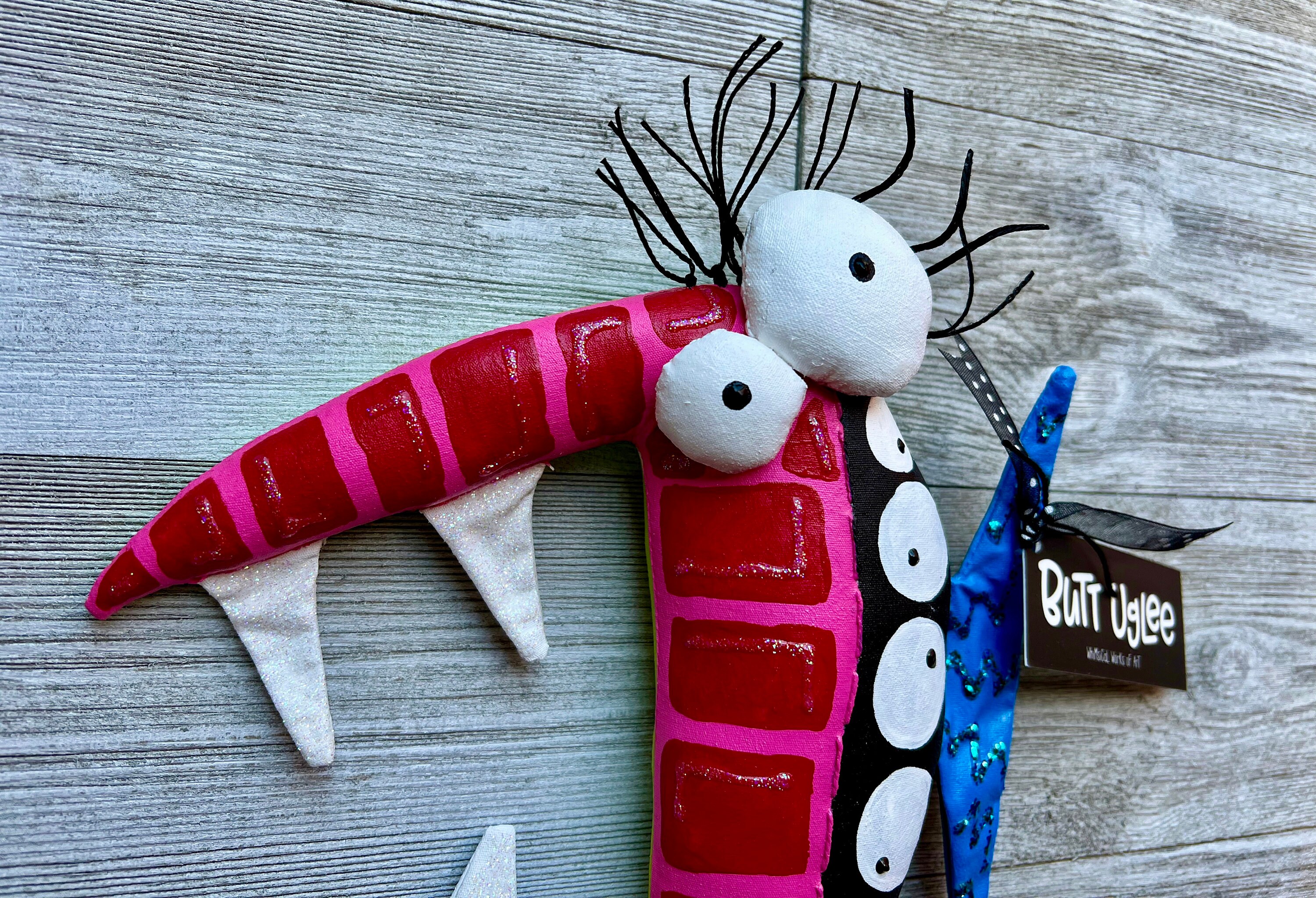 Butt Uglee Fish Named Bait, Whimsical Dimensional Wall Art, Bold Colors, Humorous Home Decor ...