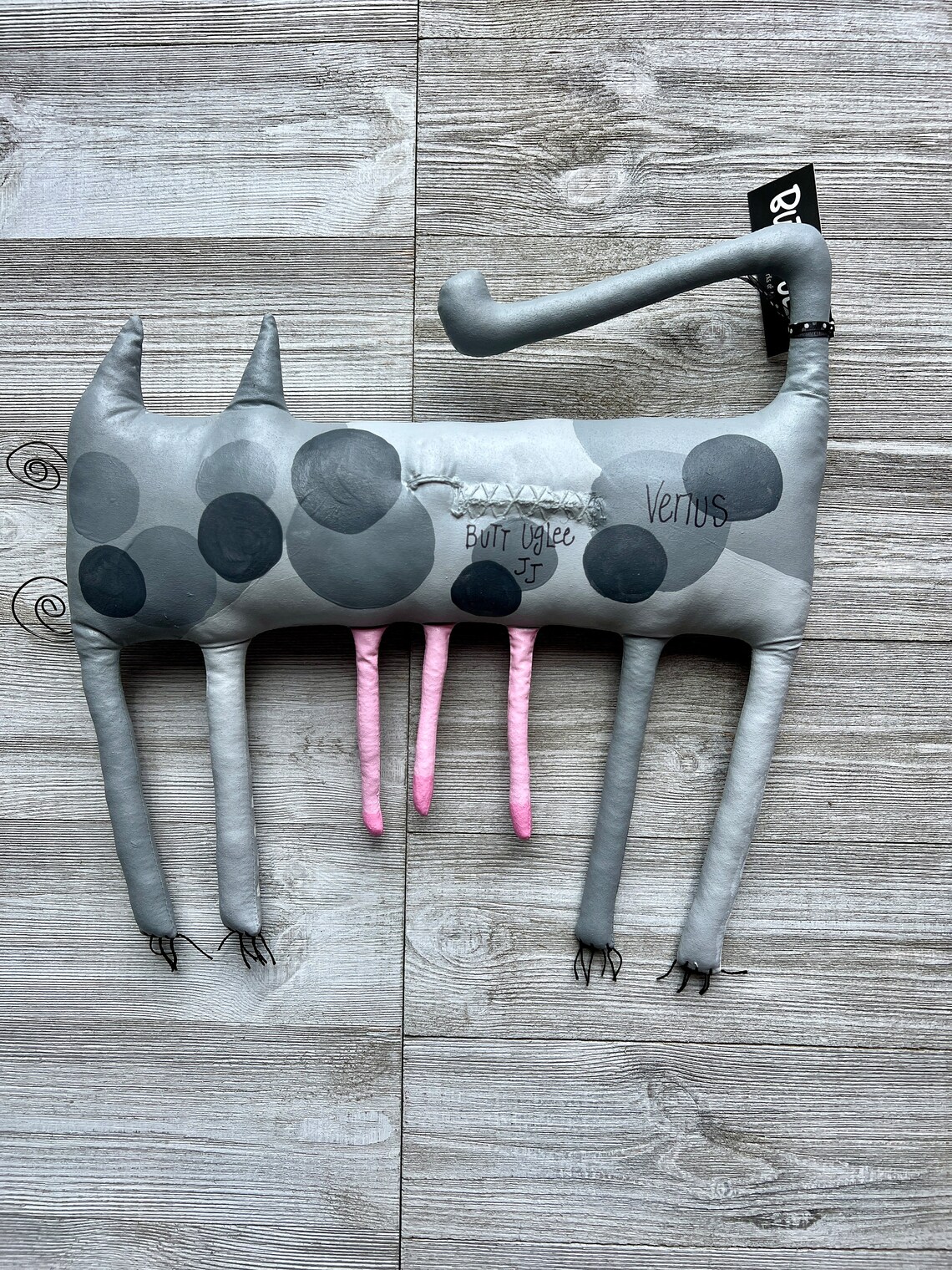 Butt Uglee Cat Named Venus ... Wacky Gray Cat With NIPPLES/ - Etsy
