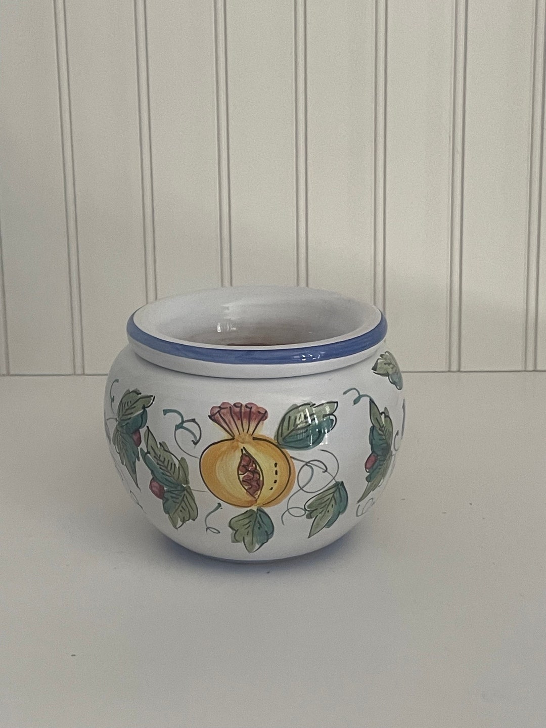 Deruta Italian Ceramic Planter Set 2 Piece Hand Painted Decorative ...