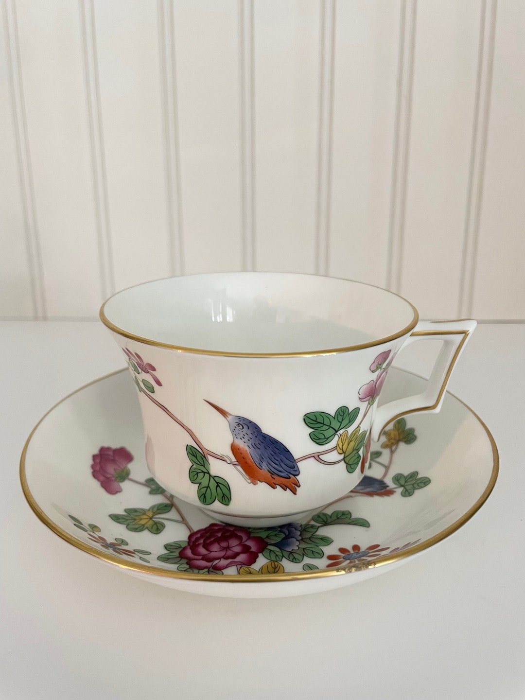 Wedgewood Williamsburg Cuckoo Pattern Tea Cup & Saucer Wedgewood Bone ...