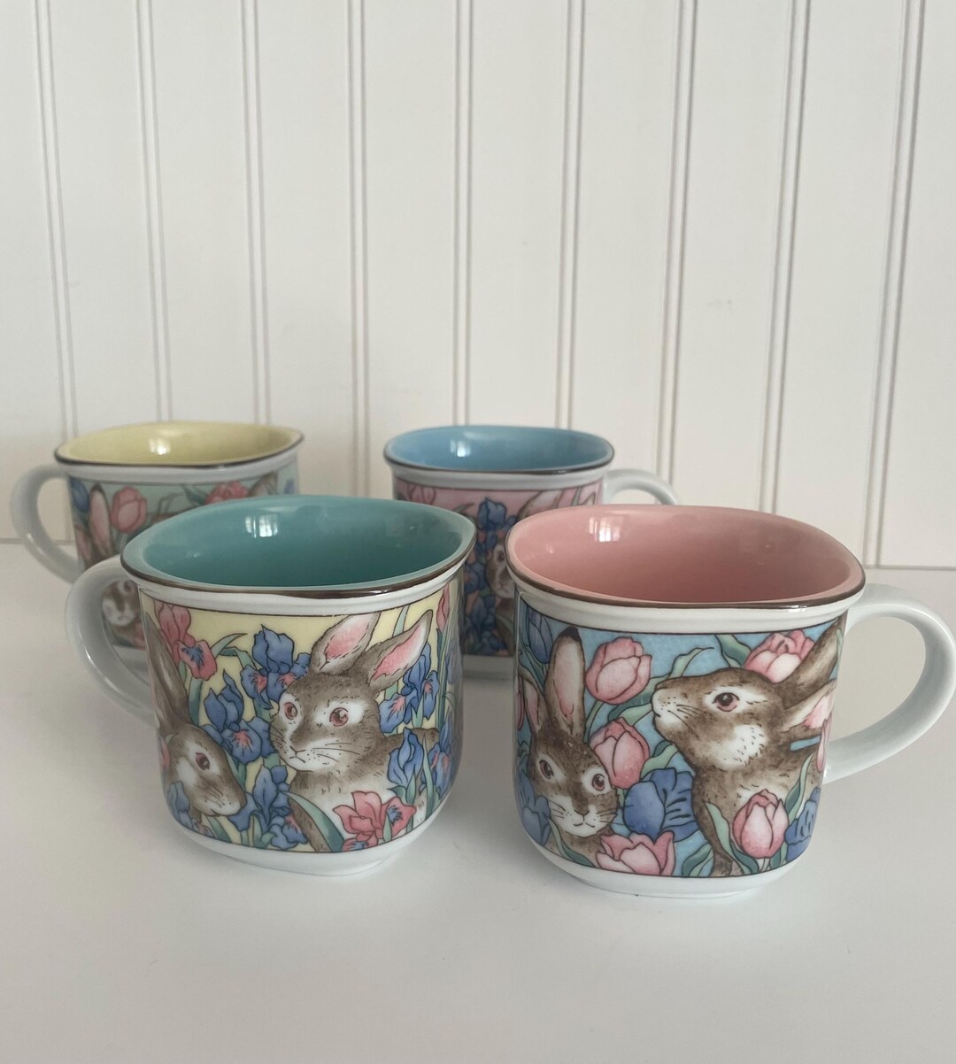 Takahashi San Francisco Bunny Mugs Set of 4 Rabbit Mugs Coffee Tea Cups ...