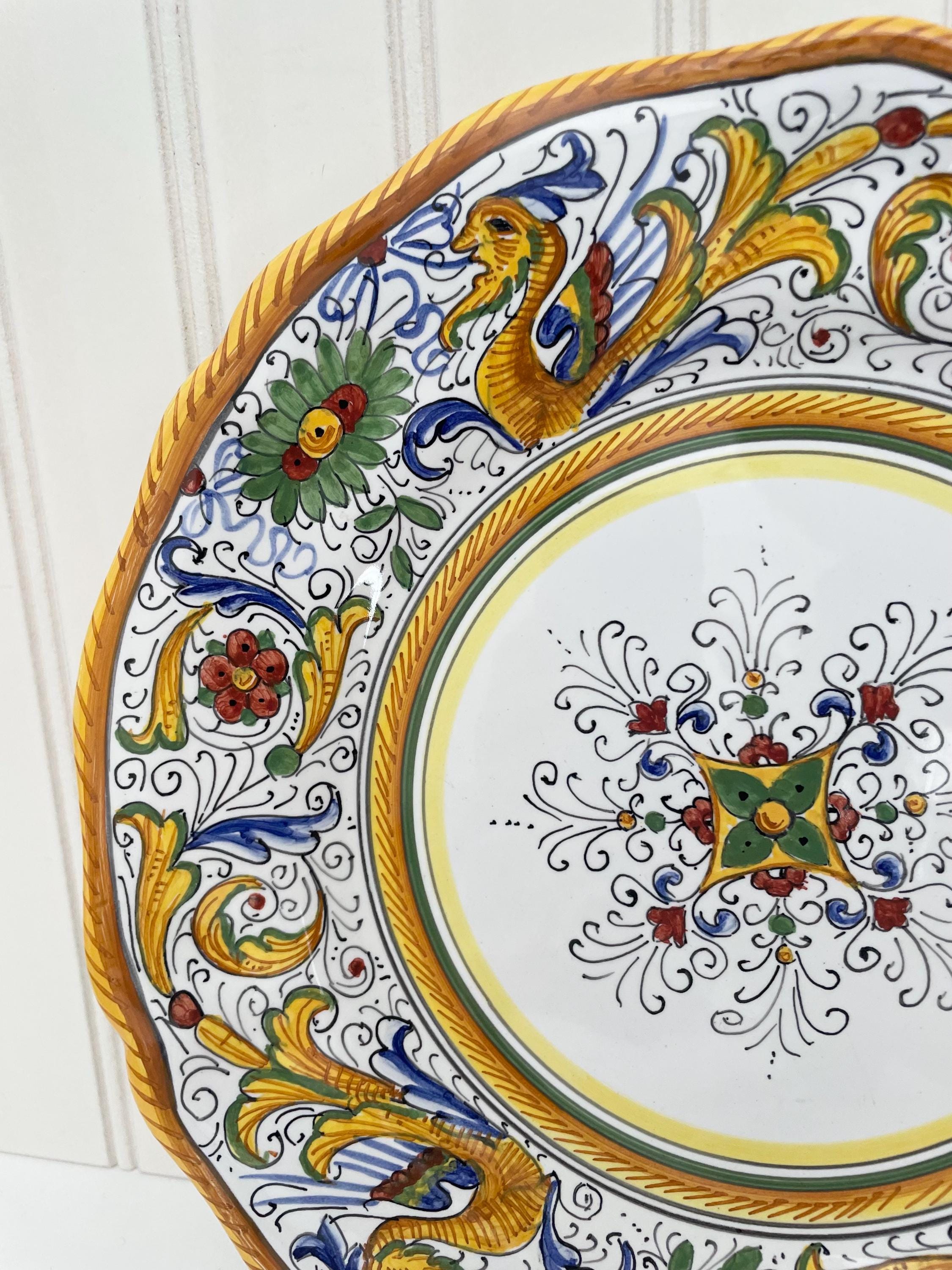 Italian Deruta Raffaellesco Dinner Plate Hand Painted Ceramic Scallop ...