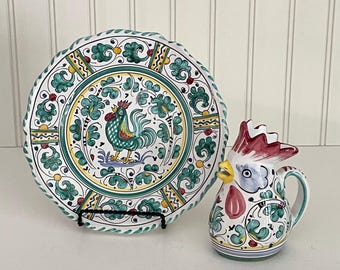 Vintage Deruta Italy Rooster Hand Painted Pottery Art Wall Hanging ...